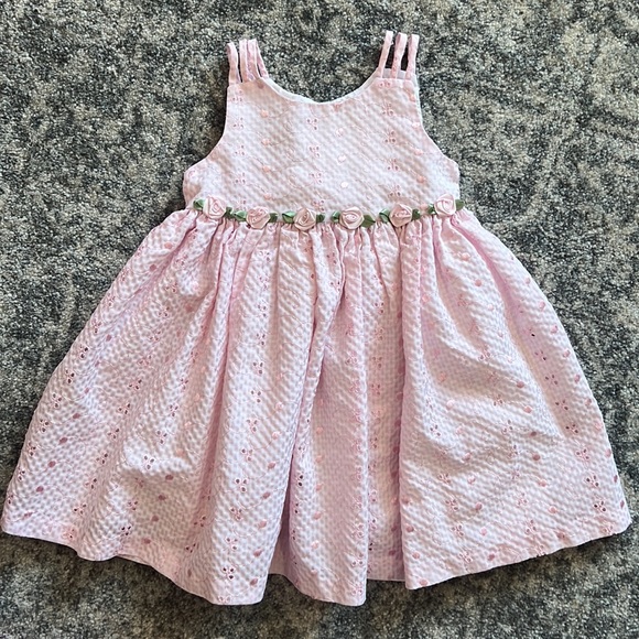 Bonnie Jean | Dresses | Bonnie Jean Pink Eyelet Dress | Poshmark